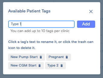 Creating Patient Tags – Tidepool
