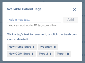 Editing Patient Tags – Tidepool