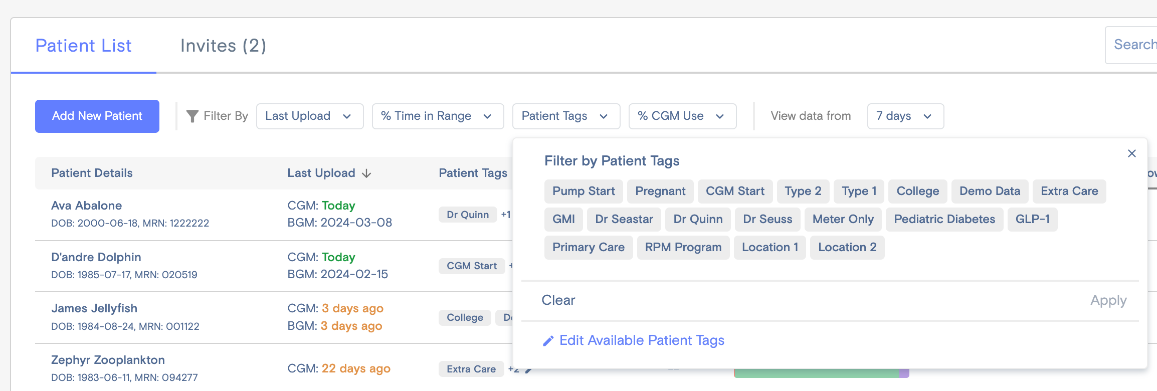 Creating Patient Tags – Tidepool