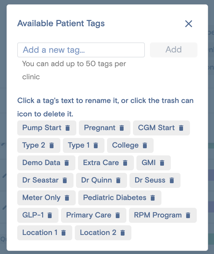 Creating Patient Tags – Tidepool