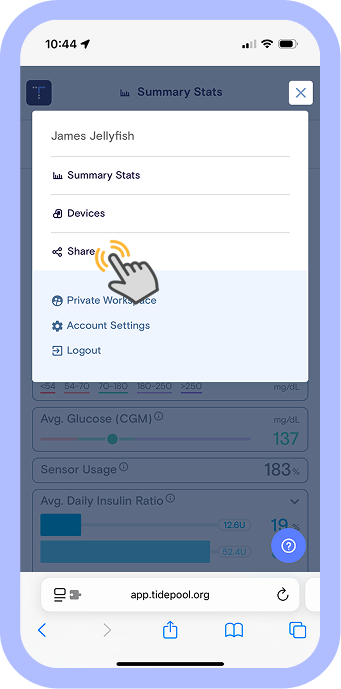 Sharing your Data – Tidepool