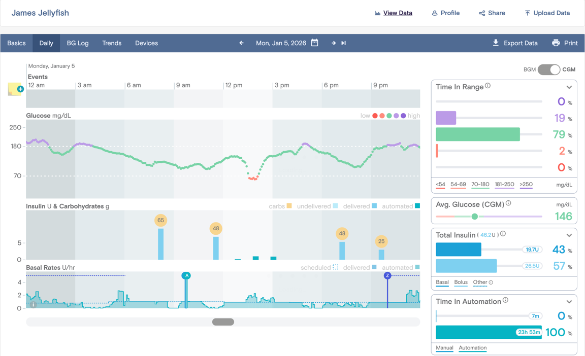Viewing Diabetes Data - Daily View – Tidepool