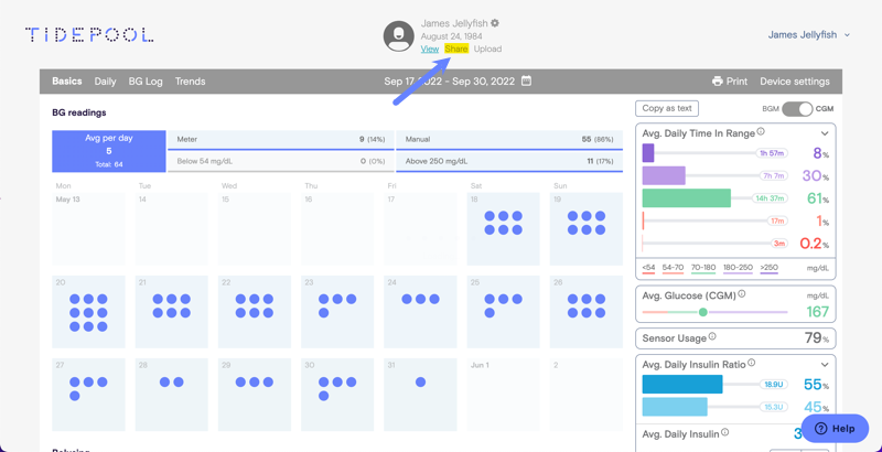 Sharing your Data – Tidepool
